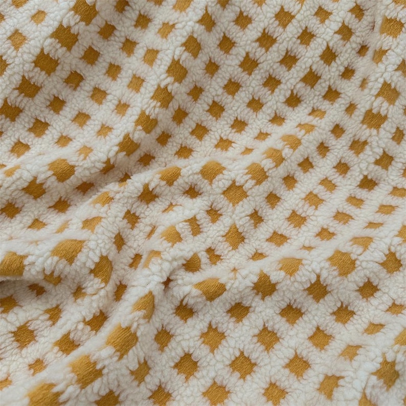 Waffle Plaid Sherpa Fabric,sherpa Fabric,plaid Fabric,jacket Fabric ...