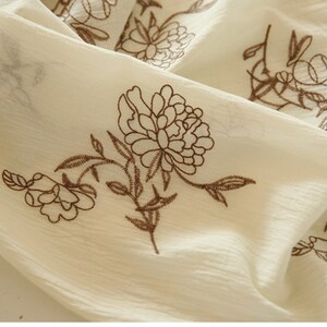 Floral Linen Embroidered Fabric,floral Embroidered Fabric,floral Linen ...
