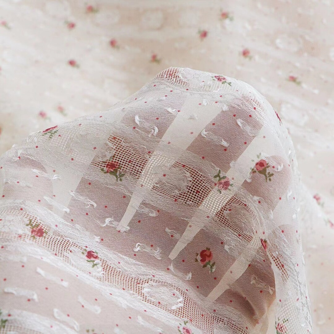 Embroidered Rose Fabric,lace Chiffon Fabric,crochet Floral Fabric ...