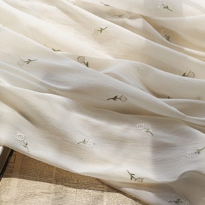 Floral Embroidered Chiffon Fabric,designer Fabric,floral Fabric ...
