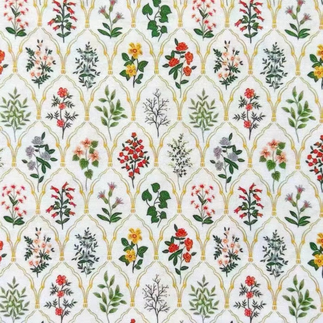 Floral Cotton Fabric,printed Flower Fabric,designer Fabric,plants ...