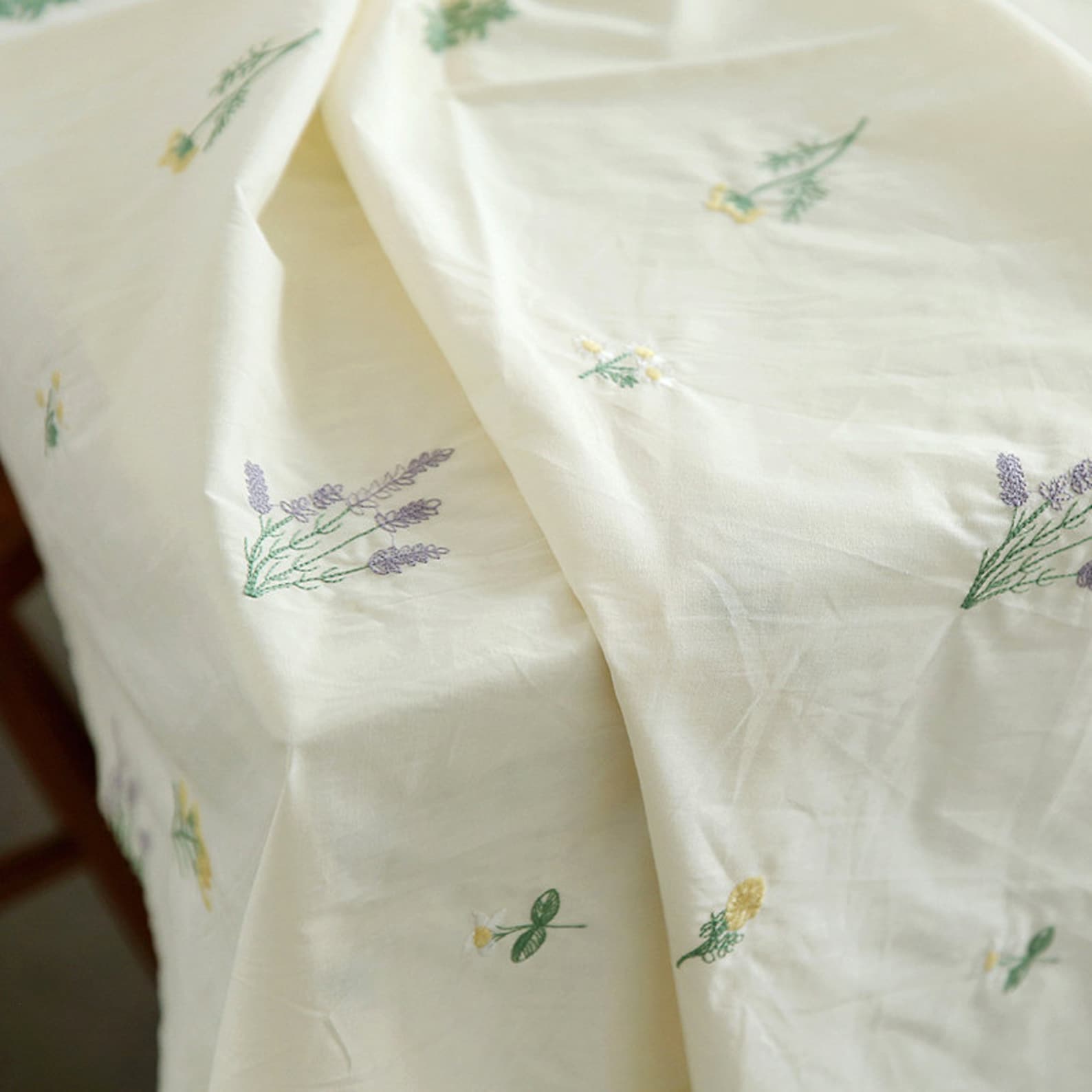 Floral Cotton Fabricembroidered Fabricflower Fabriccotton - Etsy
