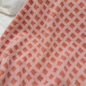 Waffle Plaid Sherpa Fabric,sherpa Fabric,plaid Fabric,jacket Fabric ...