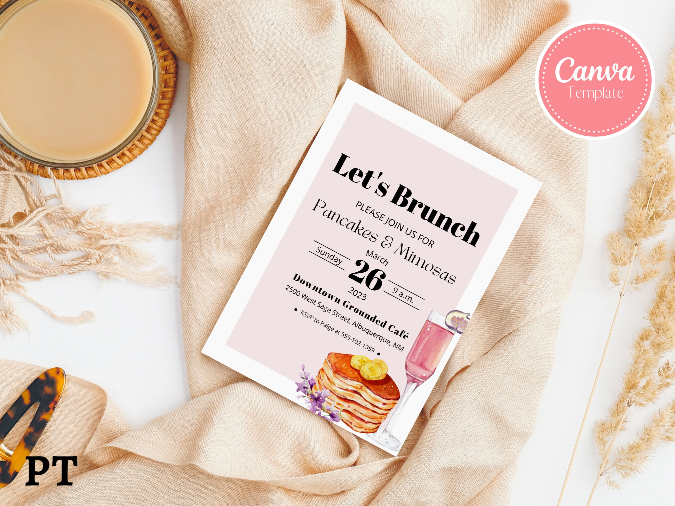 Editable Brunch Invitation Template, Brunch Invite, Let's Brunch ...