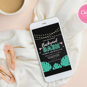 Editable Backyard Bash Invitation Template, Housewarming Personalized ...
