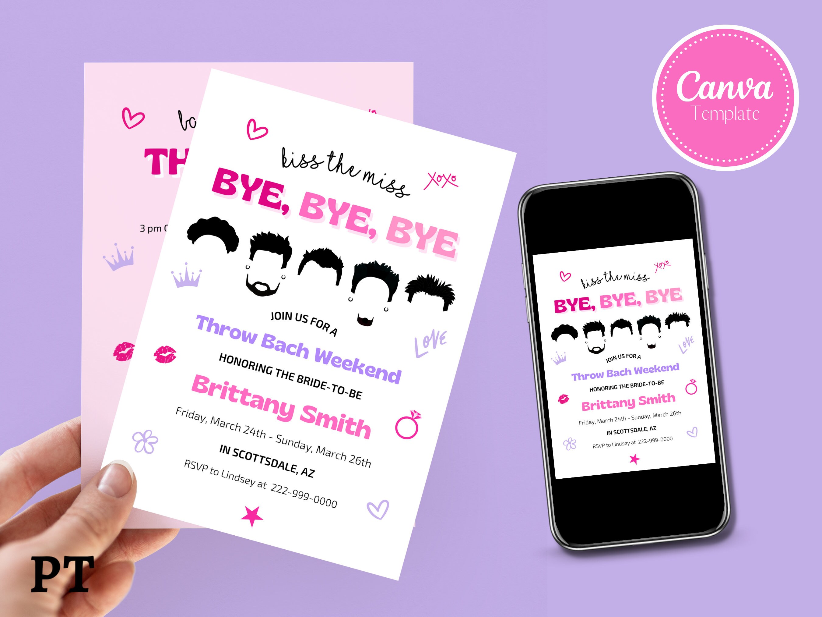 Editable NSYNC Bachelorette Weekend Invitation, Bachelorette Party ...