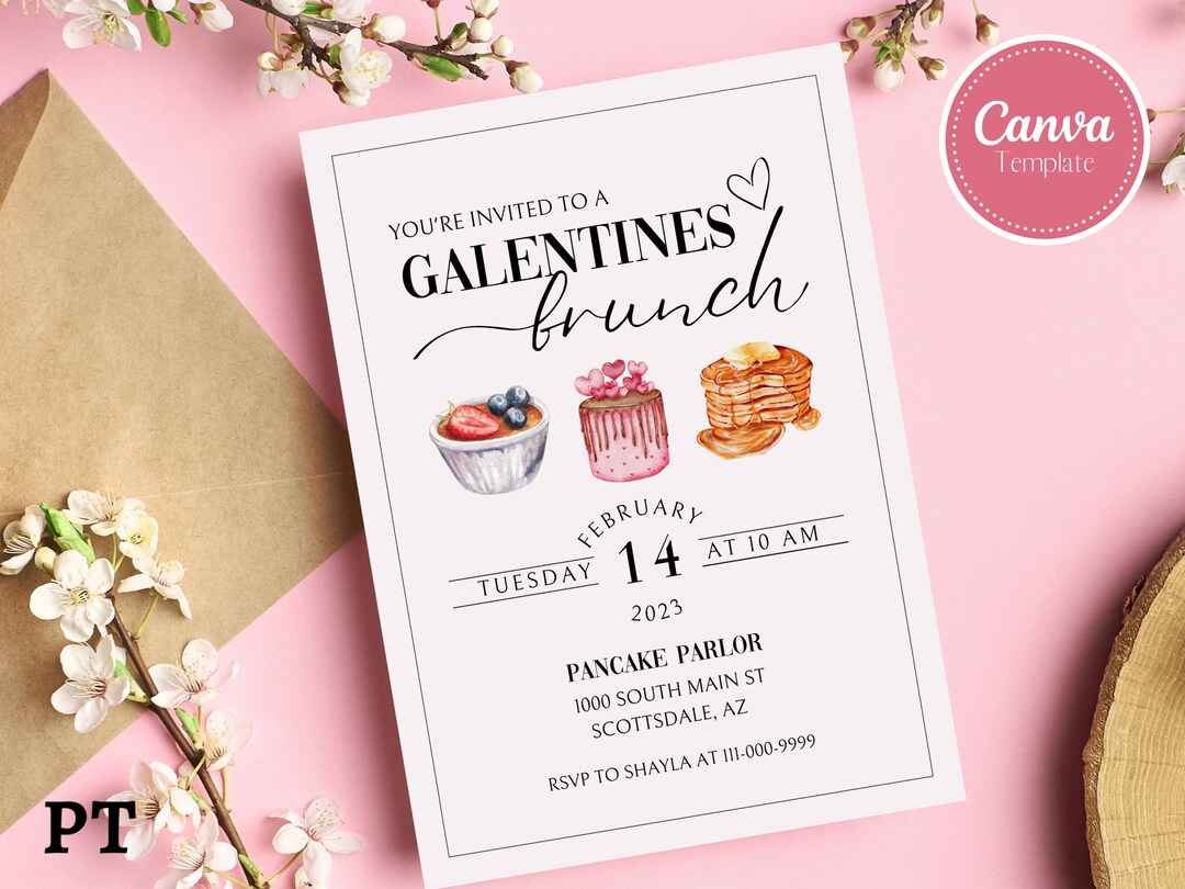 Editable Galentines Day Invitation, Brunch Invitation, Valentines Day ...