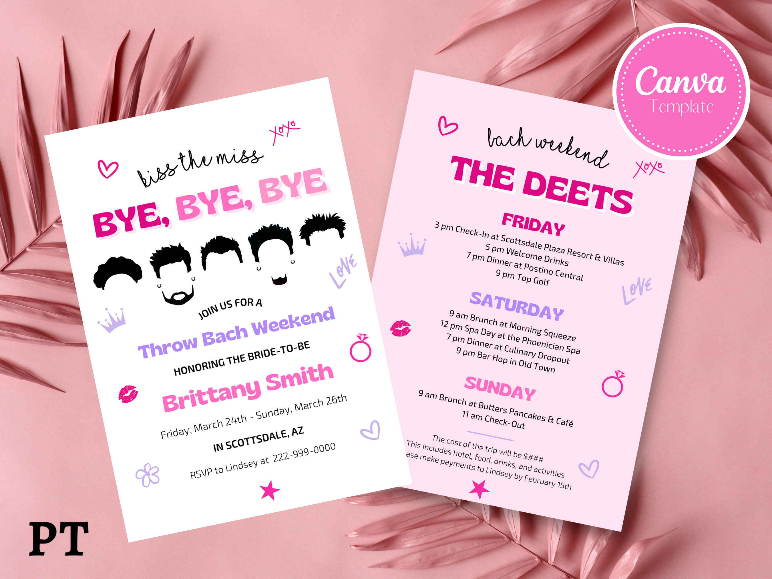 Editable NSYNC Bachelorette Weekend Invitation, Bachelorette Party ...