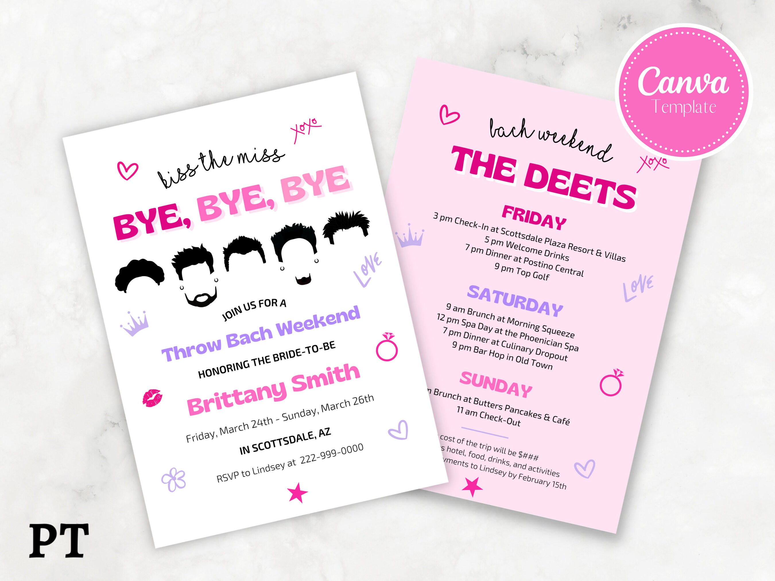 Editable NSYNC Bachelorette Weekend Invitation, Bachelorette Party ...