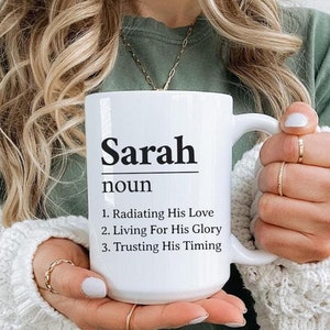 Custom Christian Name Definition Mug for Christian Custom Affirmation ...