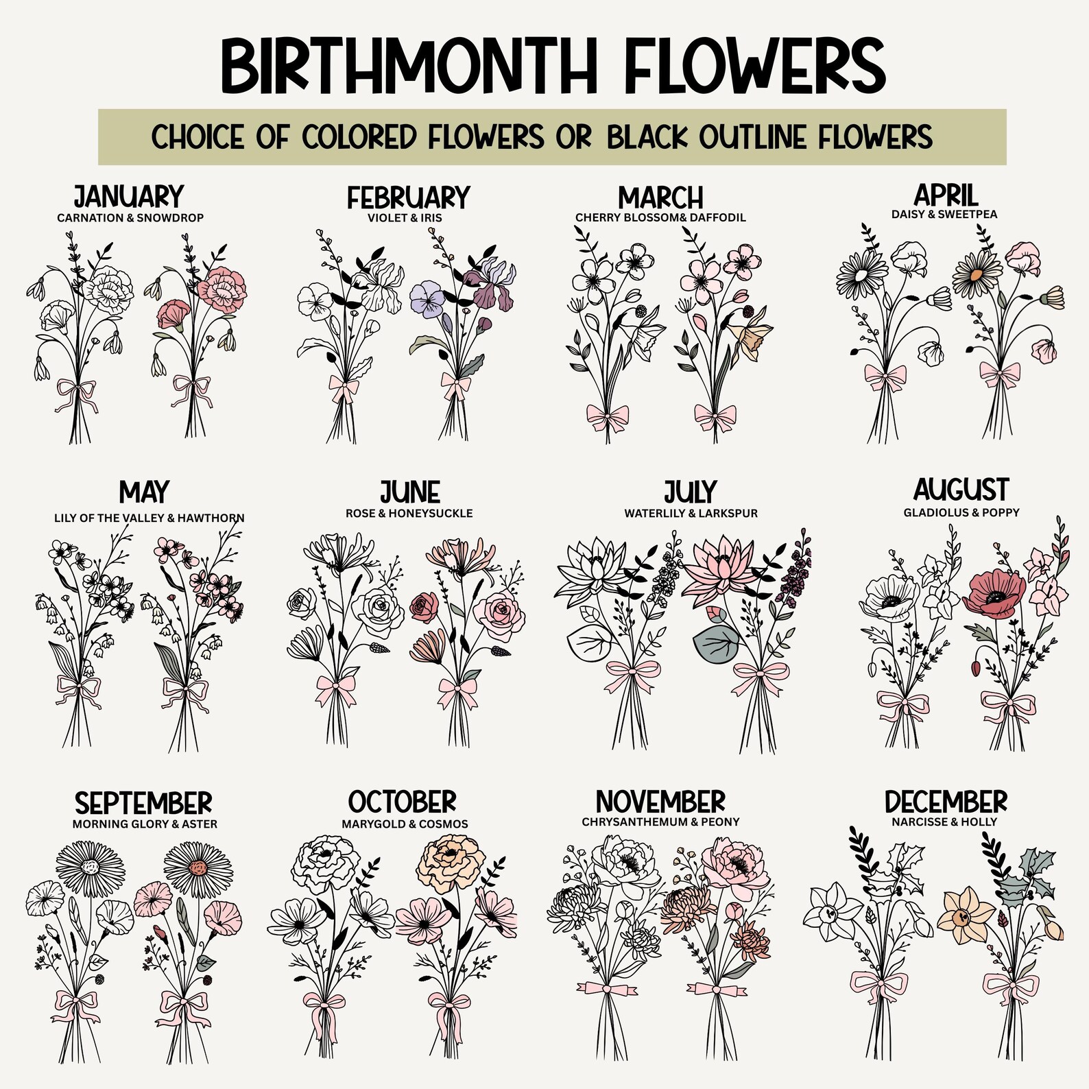 Personalized Birth Flower Chapter Birthday Journal, Custom Age Notebook ...