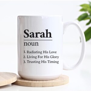 Custom Christian Name Definition Mug for Christian Custom Affirmation ...
