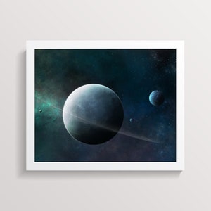 Ringed Planet Digital Painting: Space Art Print (digital Download) - Etsy