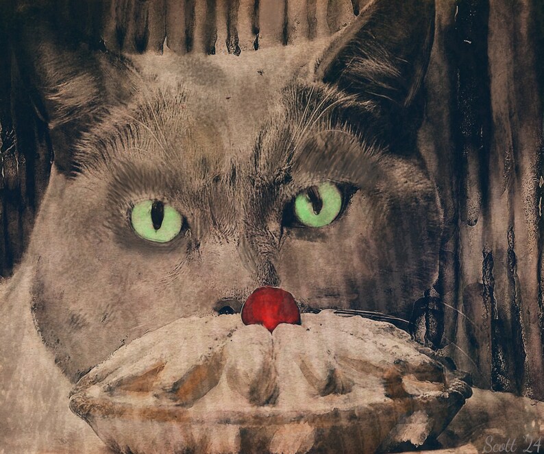 Cat With Pastry - Etsy