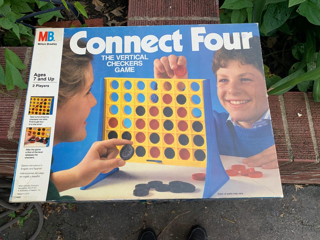 Vintage Connect Four Board Game Milton Bradley 1986 Vertical CHECKERS ...