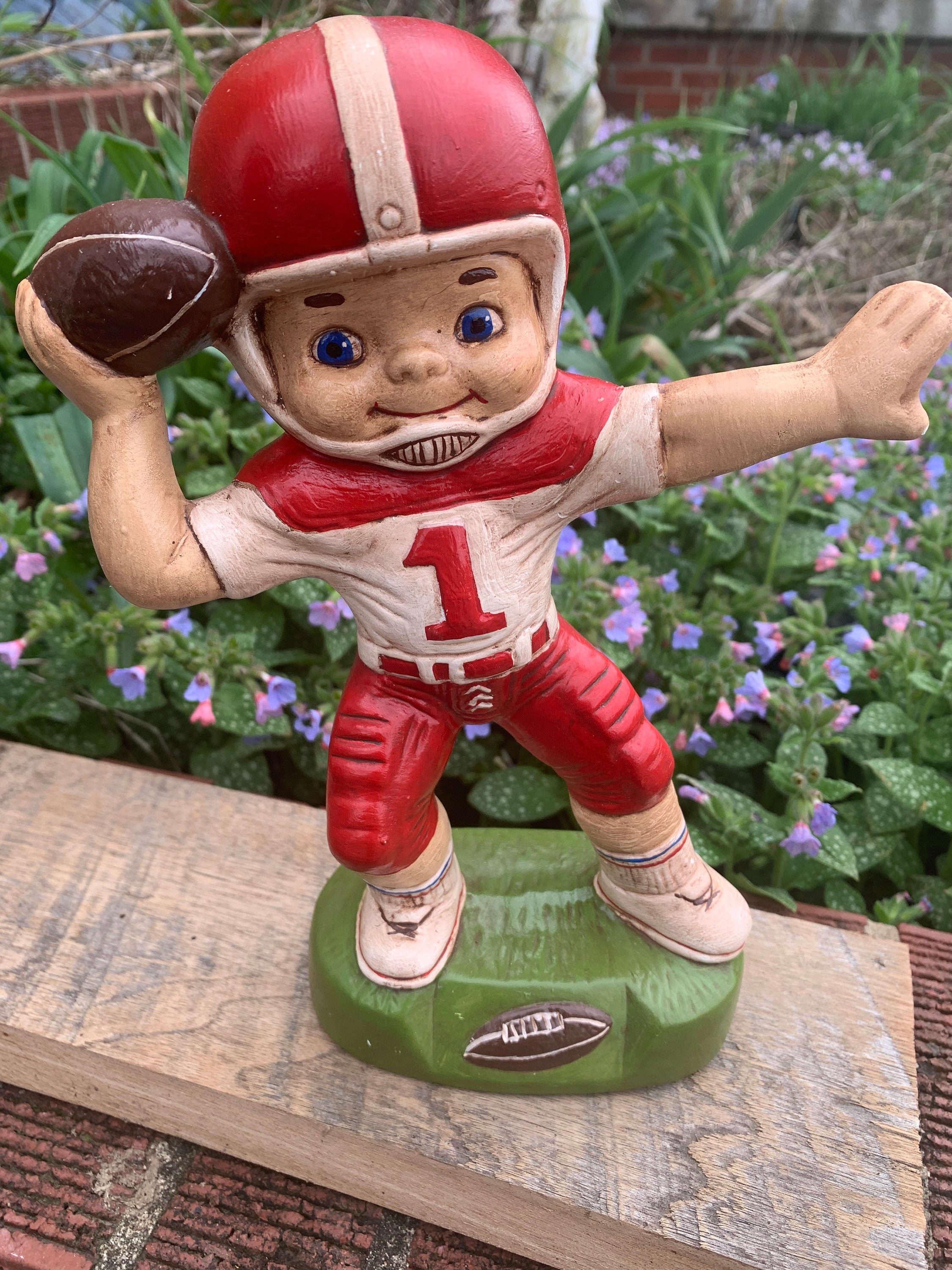 Vintage Ceramic Football Player - Etsy