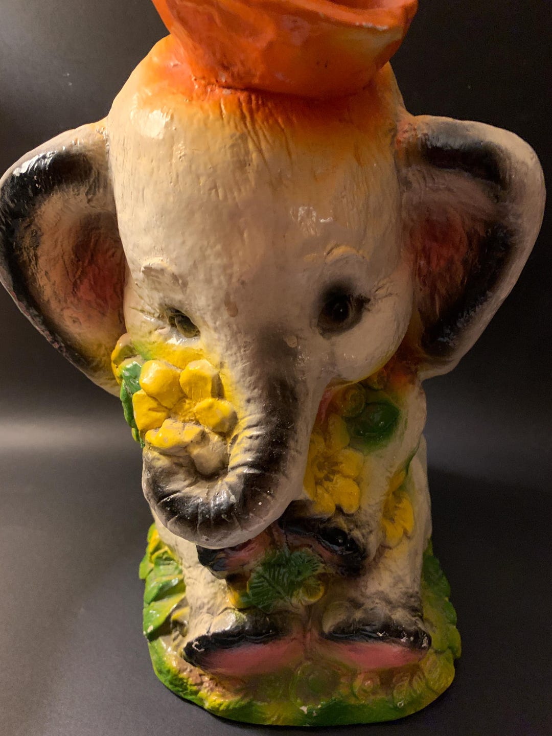 Vintage 1960's Chalkware Elephant Bank - Etsy