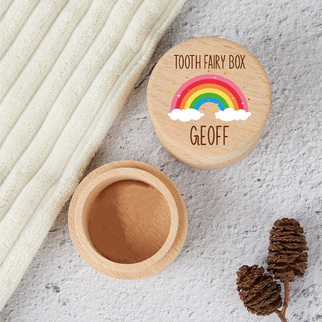 Personalized Rainbox Tooth Fairy Box,baby Milk Tooth Box,wooden Box ...