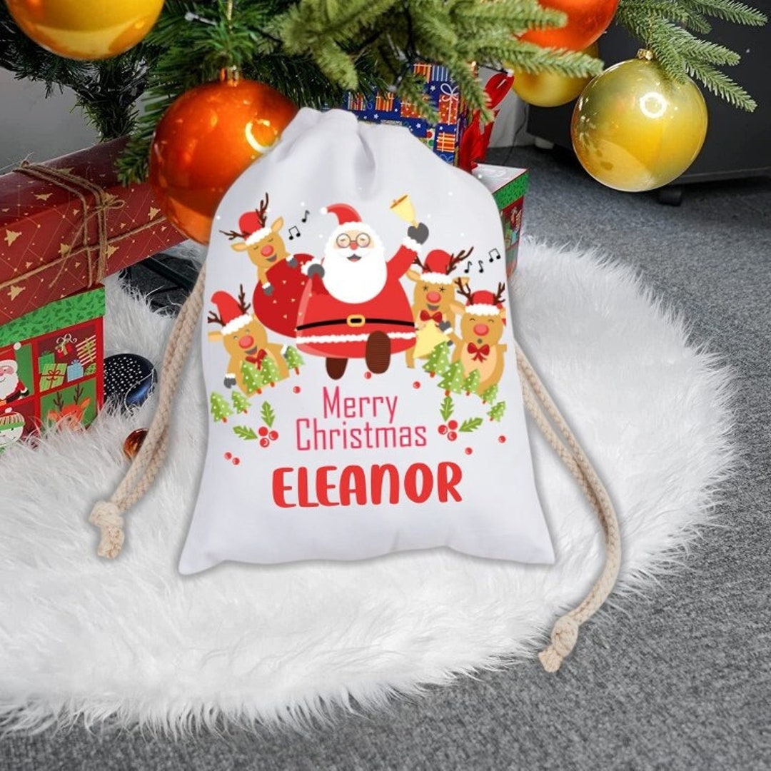 Personalized Christmas Gift Bags,custom Santa Sacks,custom Large Santa ...