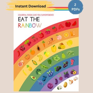Eat the Rainbow Handouts for Kids – Printable Nutrition Education ...