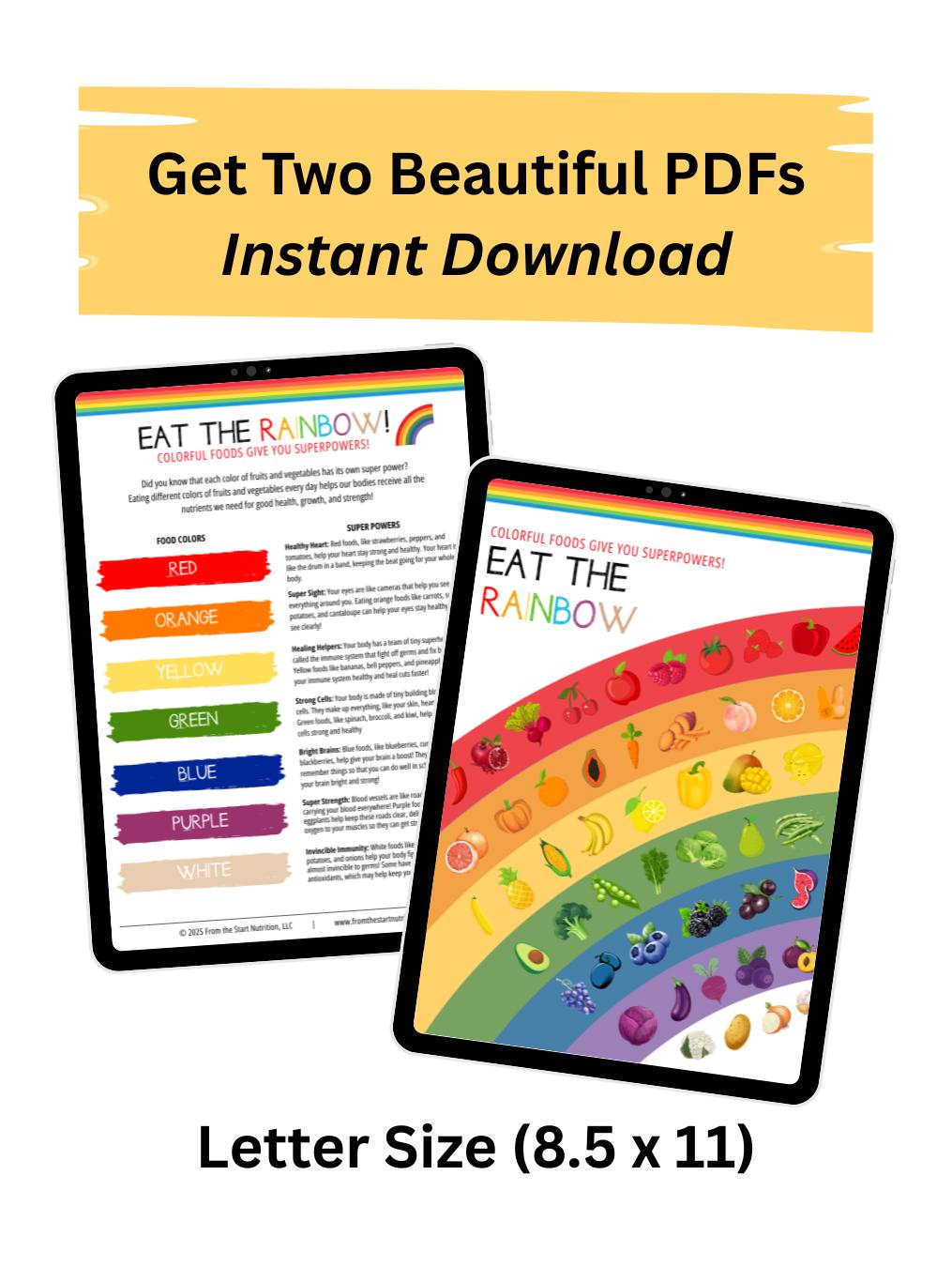 Eat the Rainbow Handouts for Kids – Printable Nutrition Education ...