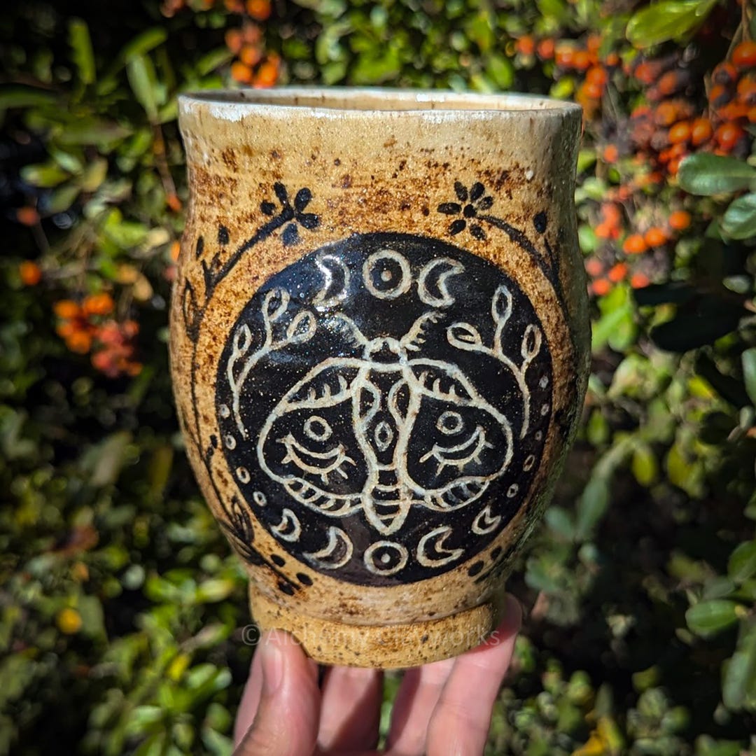 Handmade Moth & Moons Ceramic Chalice - Etsy