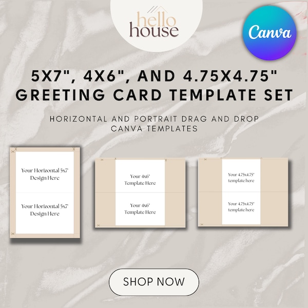 Printable Greeting Card Canva Template - Etsy