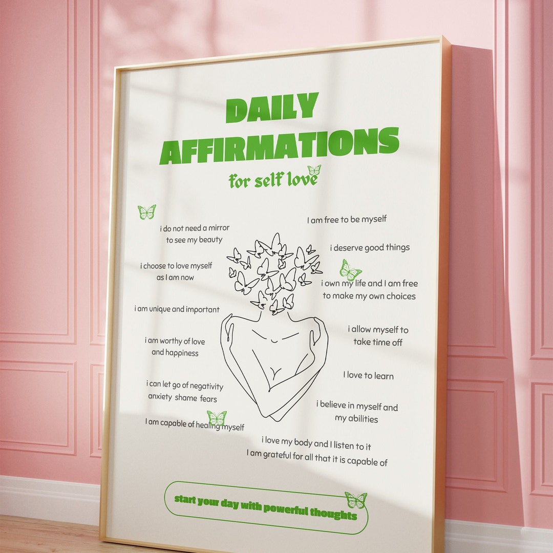 Daily Affirmations, Self-love Poster, Affirmation Poster, Mental Health ...