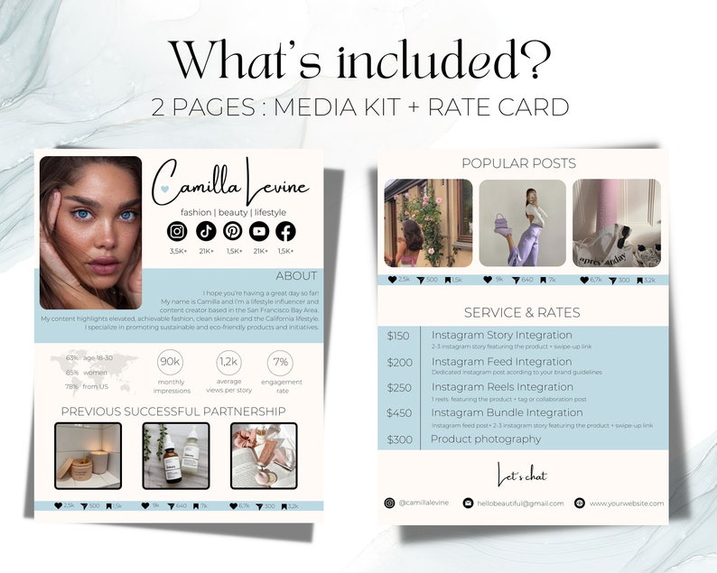 Influencer Media Kit | Media Press Kit | Rate Sheet for Influencers ...