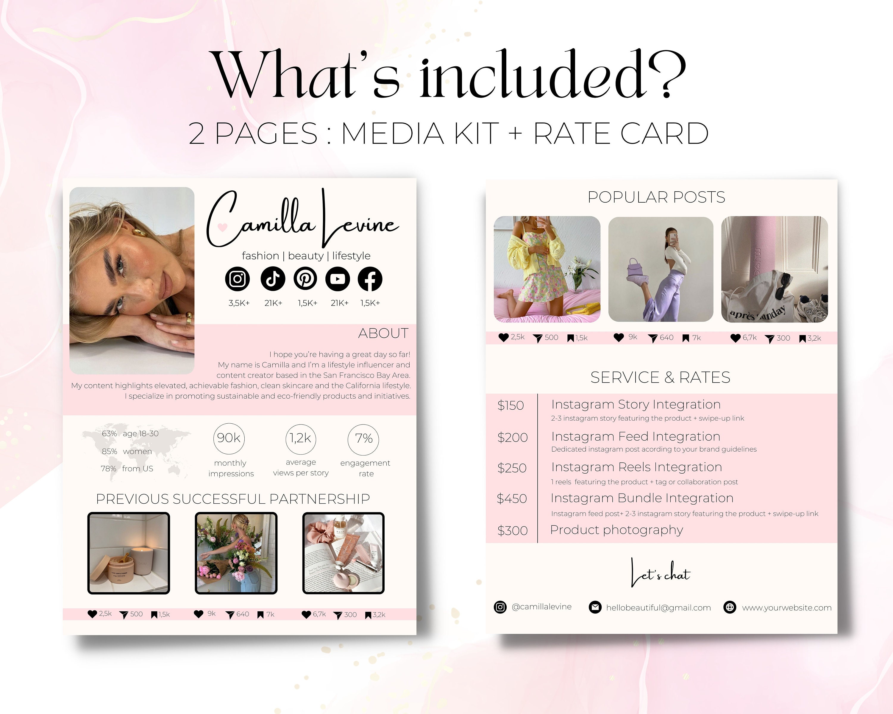 Influencer Media Kit | Media Press Kit | Rate Sheet for Influencers ...