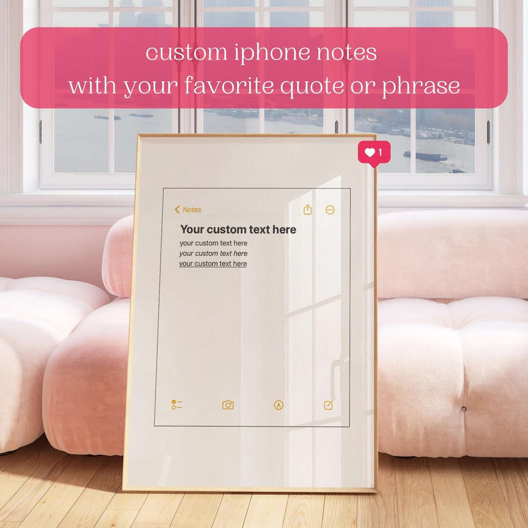 Custom iPhone Notes - Preppy Wall Art, Wall Art Prints Trendy, Retro ...