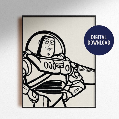 Digital Download Buzz Print Drawing Sketch Toy Story Pixar - Etsy