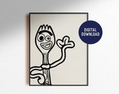 Digital Download Forky Print Drawing Sketch Toy Story Pixar - Etsy