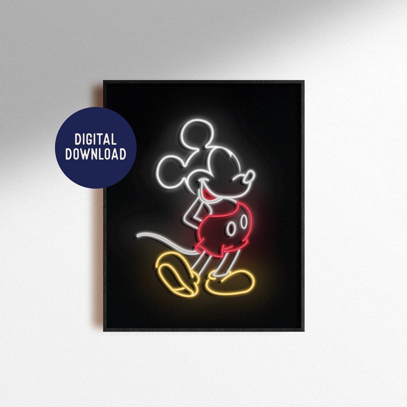 Mickey Neon Sign - Etsy