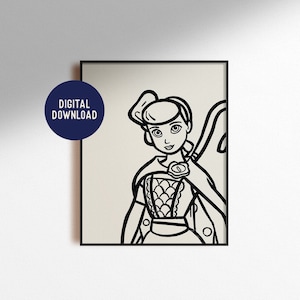 Digital Download Bo Peep Print Drawing Sketch Toy Story Pixar Movie ...