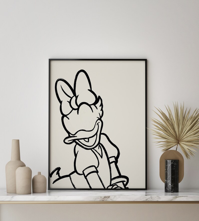 Digital Download Daisy Duck Print Drawing Sketch Character - Etsy