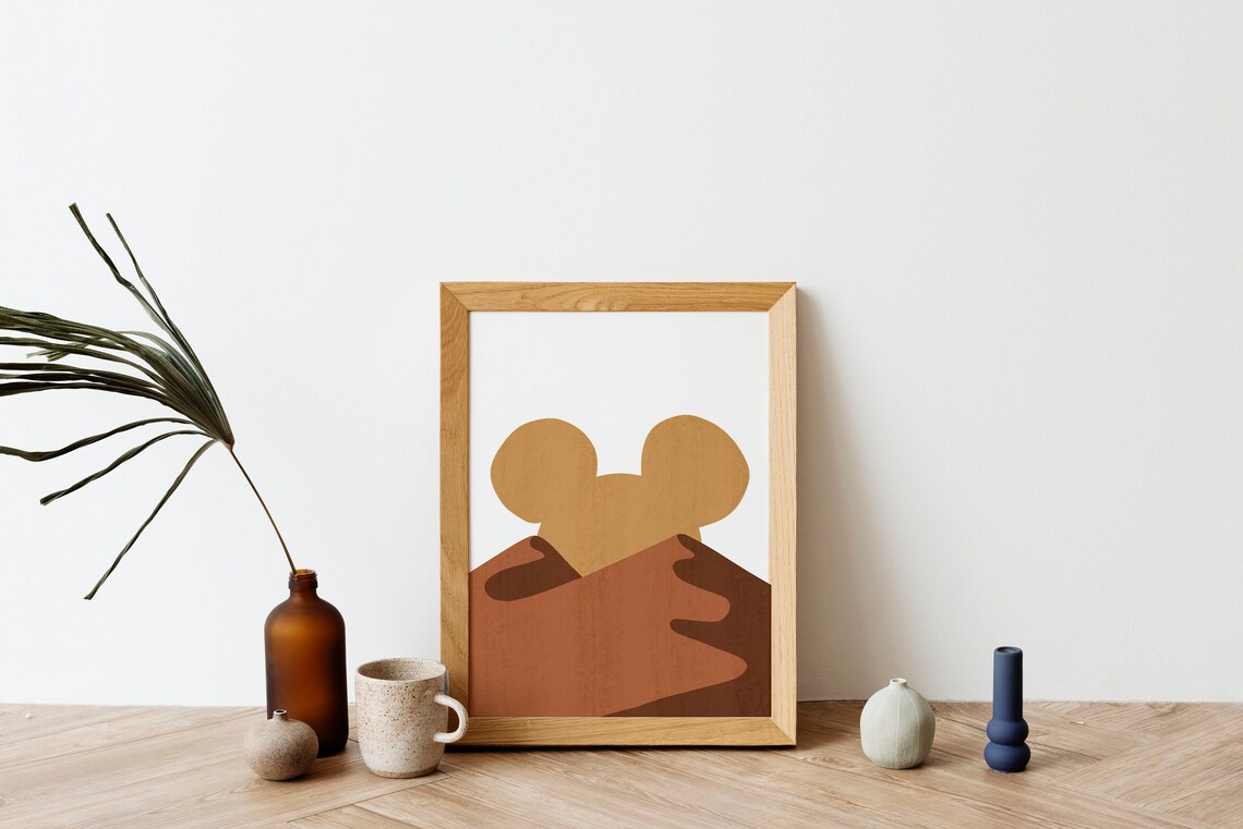 Digital Download Mickey Mouse Desert Sun Print Minimal Mid Century ...