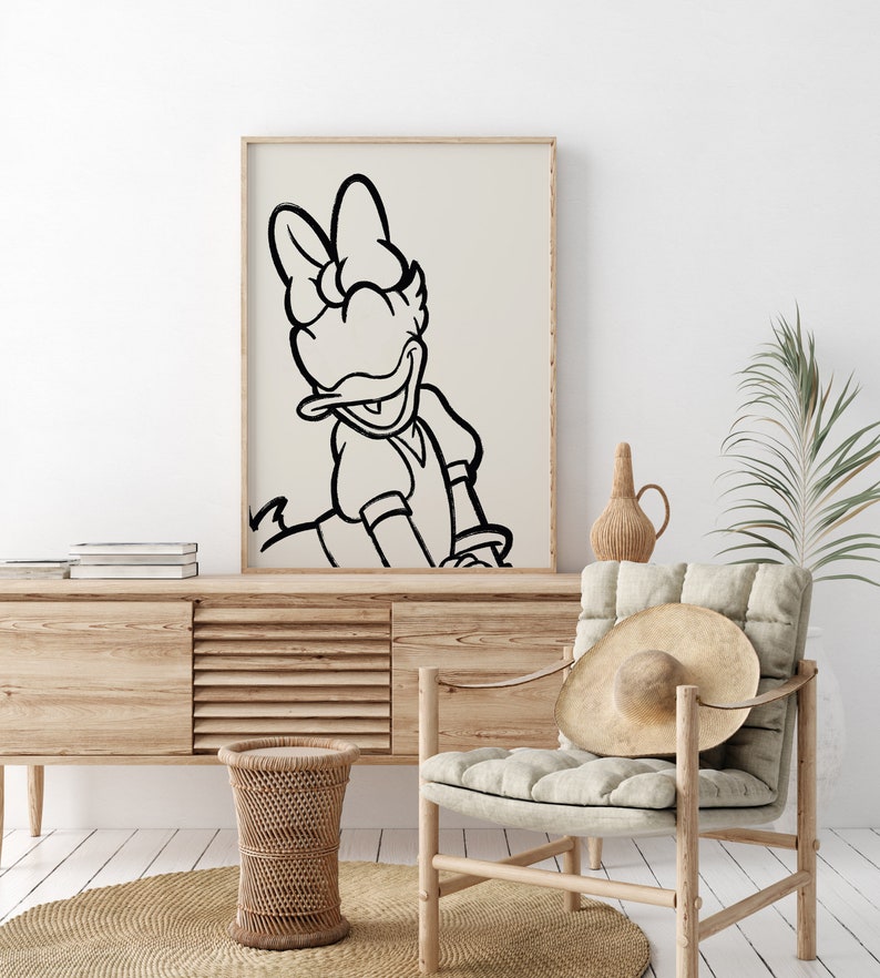Digital Download Daisy Duck Print Drawing Sketch Character - Etsy
