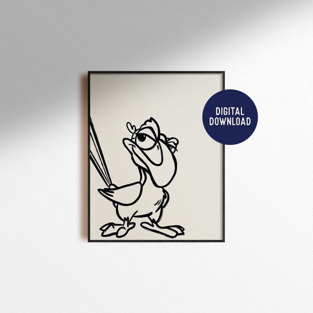 Digital Download Zazu Print Drawing Sketch the Lion King Movie Modern ...