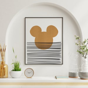 Digital Download Mickey Mouse Abstract Boho Print Minimal Mid Century ...