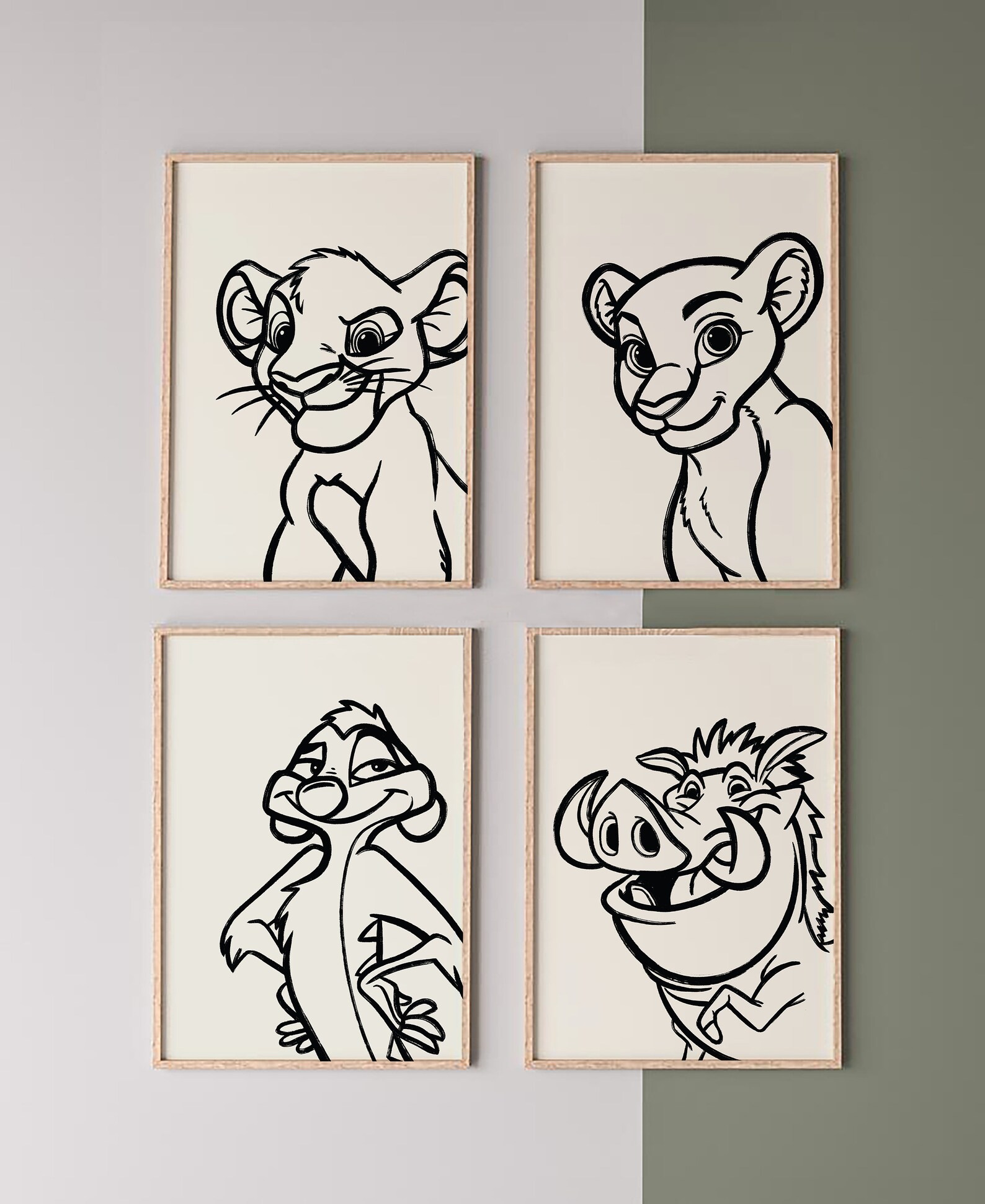 Digital Download Simba Print Drawing Sketch the Lion King Movie Modern ...