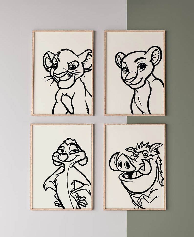 Digital Download Simba Print Drawing Sketch the Lion King - Etsy