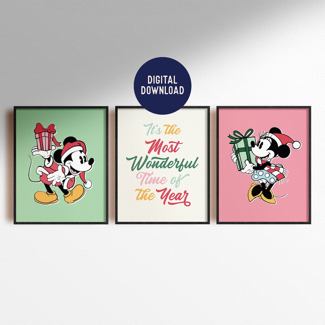 Set of 3 Digital Downloads Mickey Minnie Holidays Christmas Wonderful ...