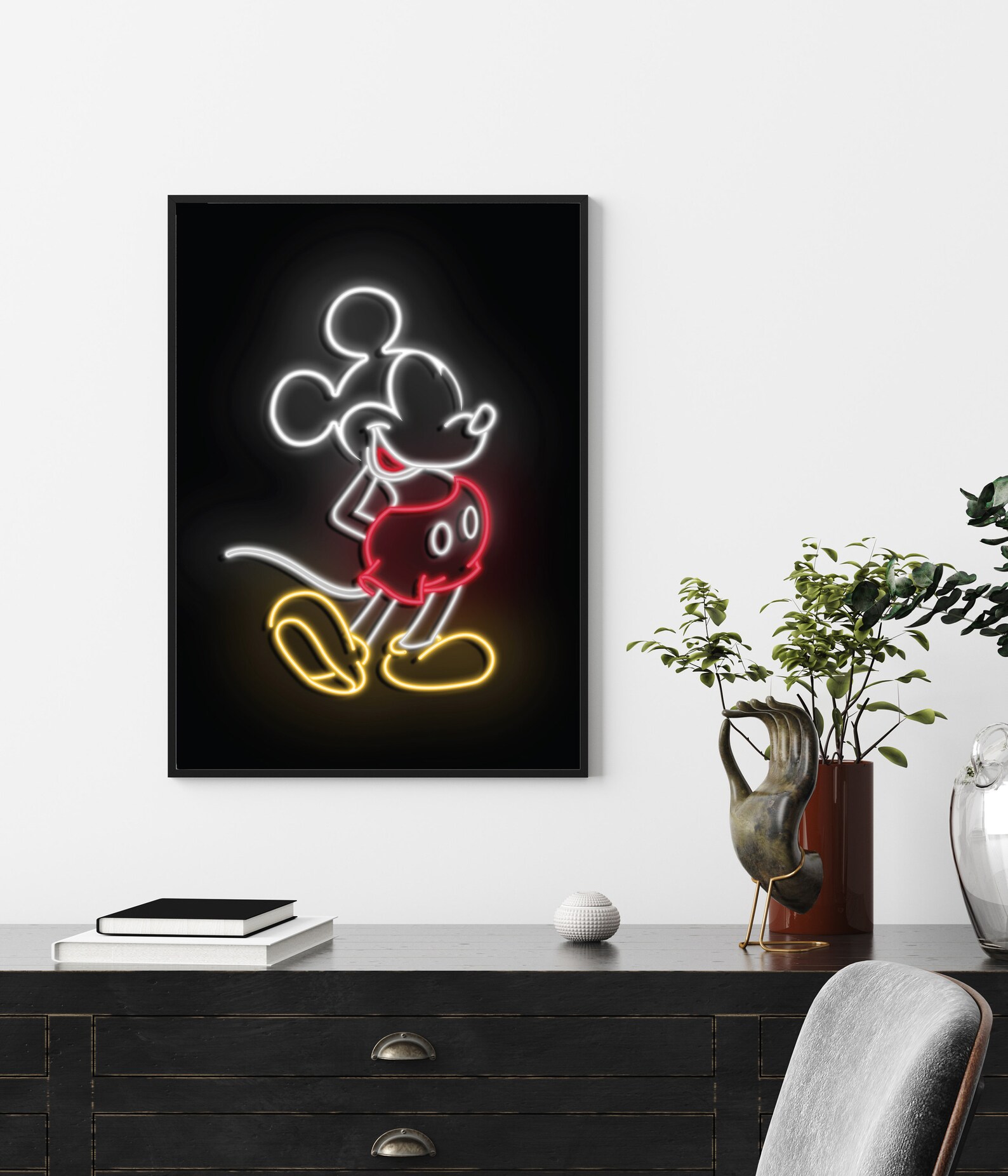 Digital Download Neon Sign Mickey Mouse Print Wall Art Home - Etsy