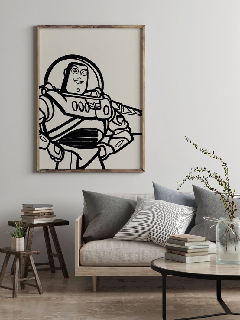 Digital Download Buzz Print Drawing Sketch Toy Story Pixar Movie Boho ...