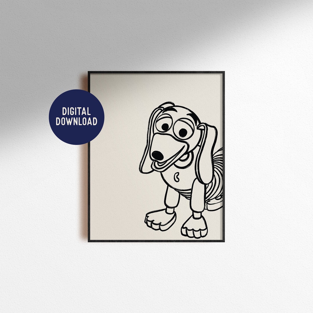 Digital Download Slinky Dog Print Drawing Sketch Toy Story Pixar Movie ...