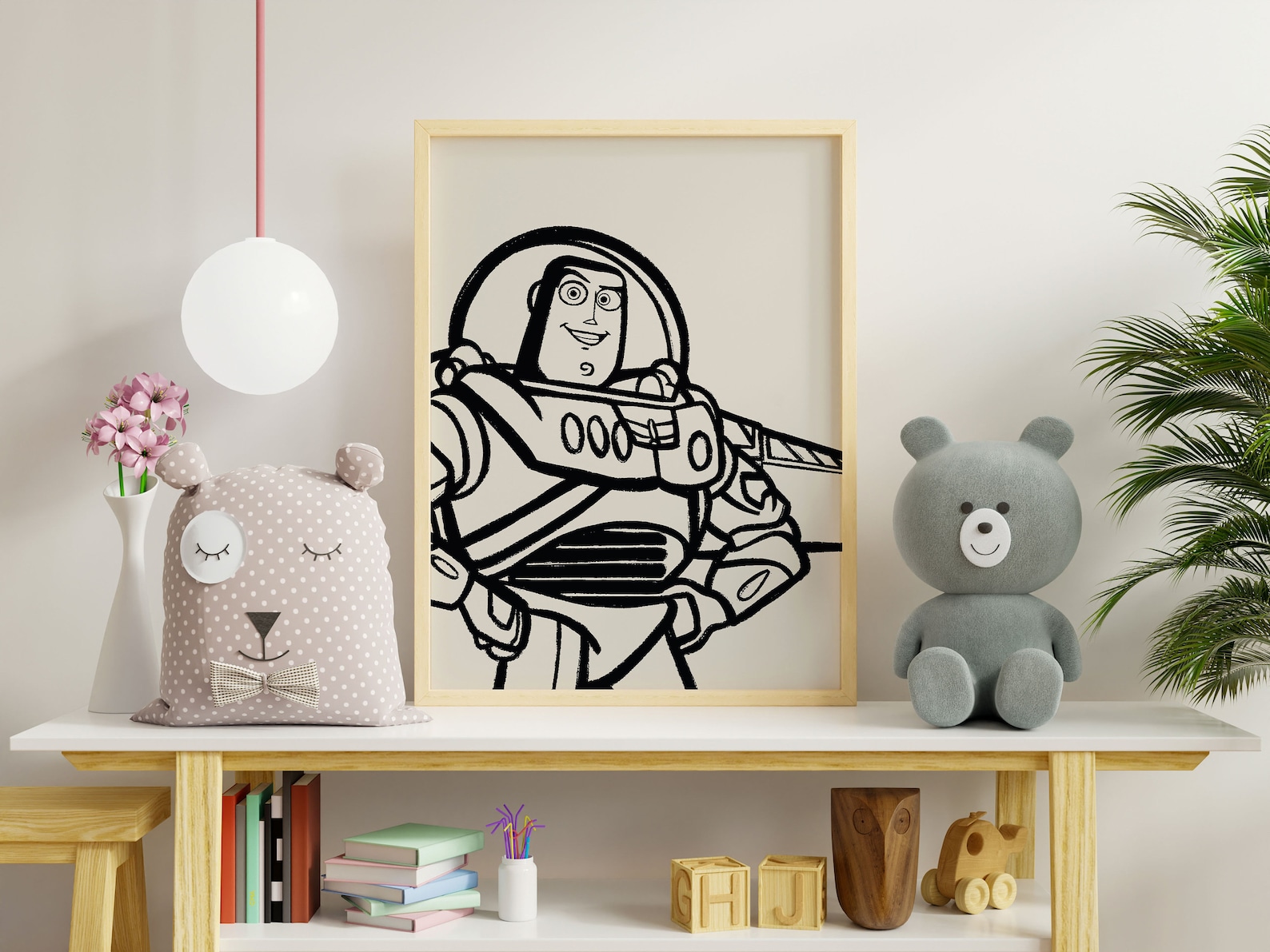 Digital Download Buzz Print Drawing Sketch Toy Story Pixar Movie Boho ...