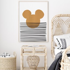 Digital Download Mickey Mouse Abstract Boho Print Minimal Mid Century ...