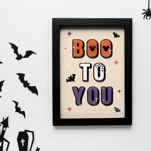 Digital Download Boo to You Halloween Prints Minnie Mickey Not so Scary ...