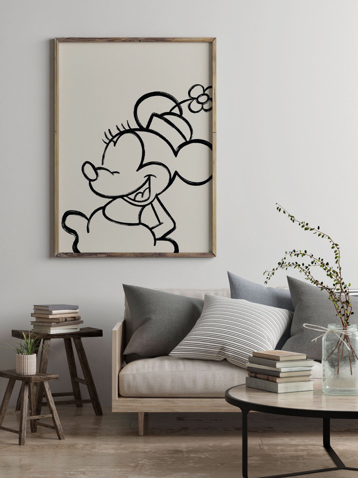 Digital Download Minnie Mouse Print Artwork Drawing Painting - Etsy